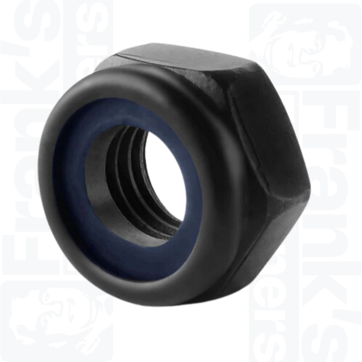M10 Hexagon Nylon Locking Nuts (DIN 985) - Black Stainless Steel (A2 ...