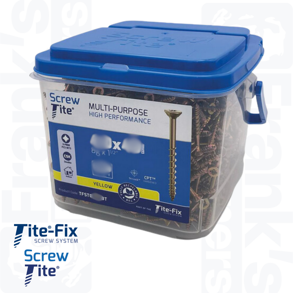 SCREW-TITE® 6 x 100mm Pz Countersunk Screw - Yellow (Box of 200 ...