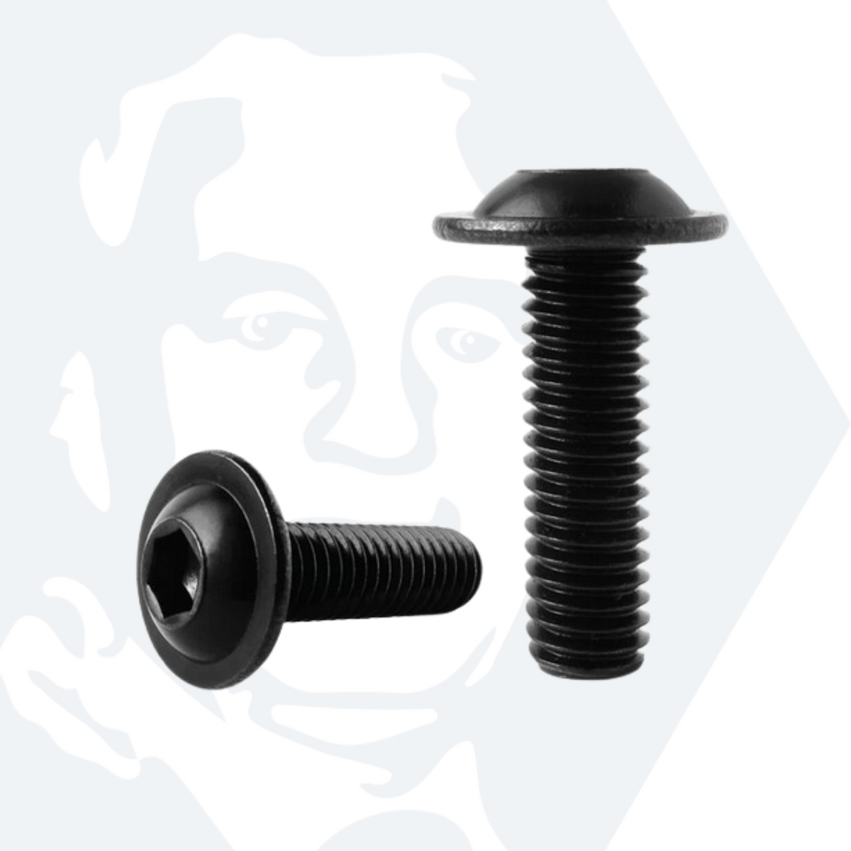 M5 x 10mm Flange Socket Button Screws ISO 7380-2, Black Stainless Stee ...