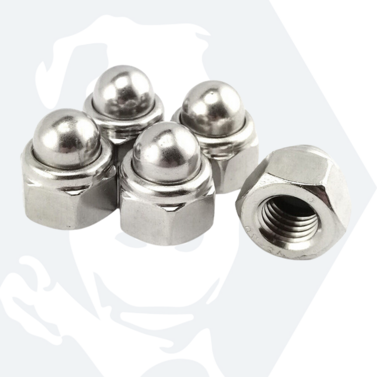 M8 Hexagon Domed Nylon Locking Cap Nut (DIN 986) - Stainless Steel (A2 ...