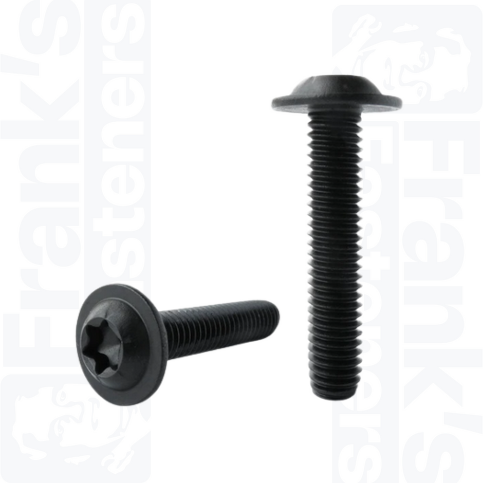 M6 x 20mm Flange Torx Button Screws ISO 7380-2 | Black Stainless Steel ...